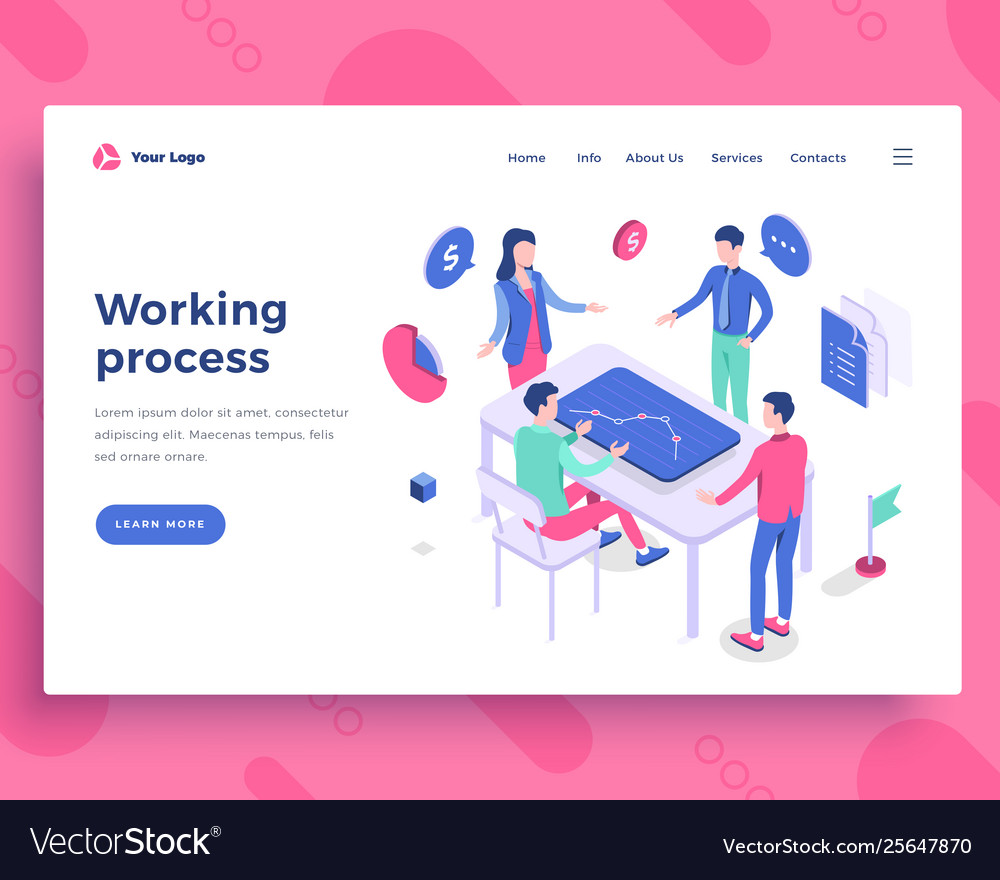 Teamwork process concept office people Royalty Free Vector Teamwork process concept office people Royalty Free Vector