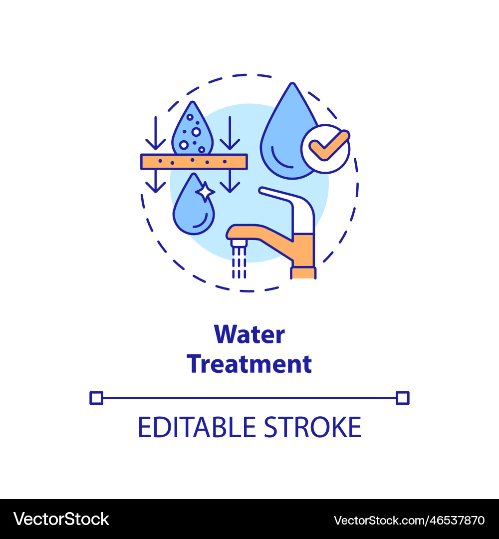 Water treatment concept icon Royalty Free Vector Image