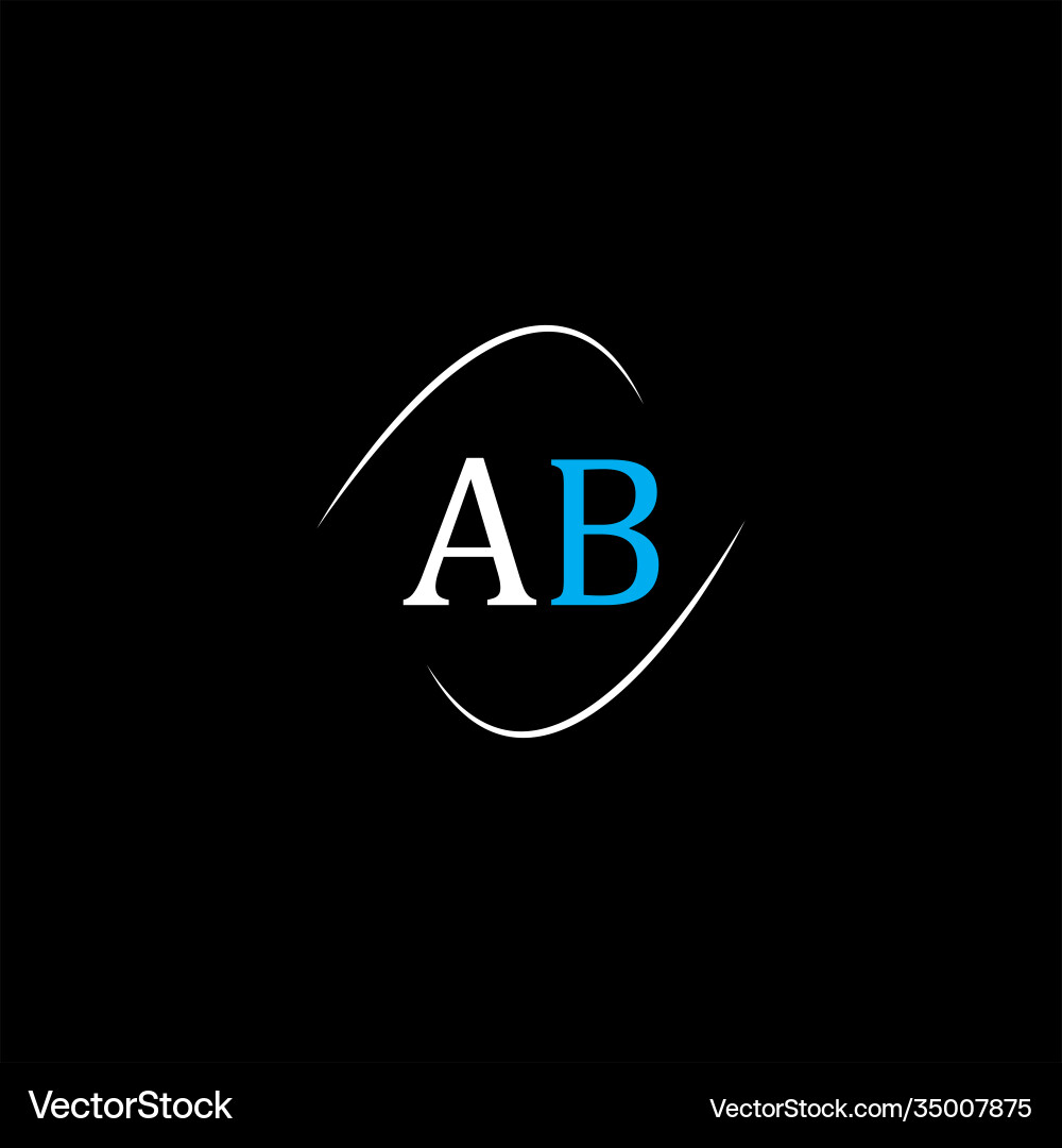 A b letter logo creative design on black color Vector Image
