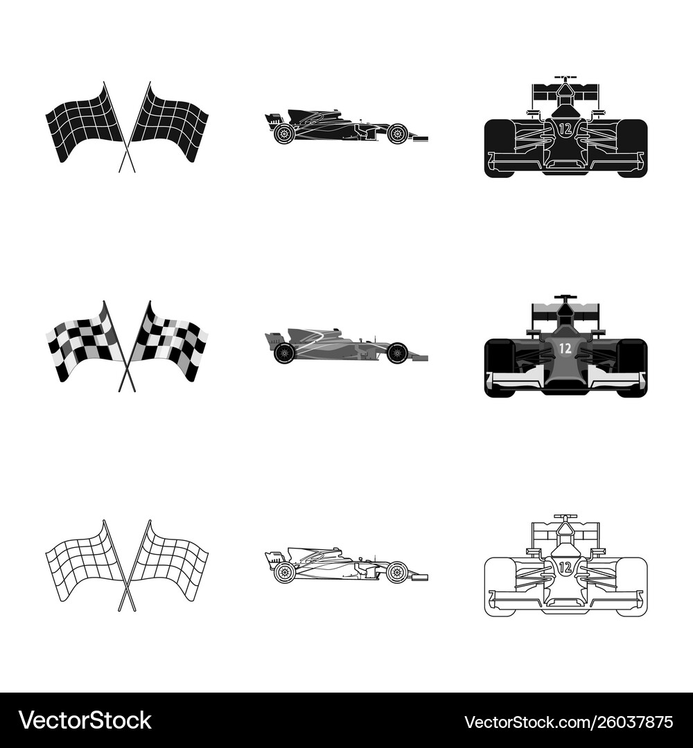 Car and rally sign Royalty Free Vector Image - VectorStock