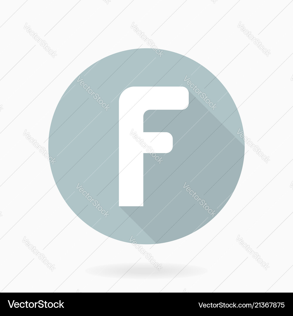 Fine flat icon with letter f Royalty Free Vector Image
