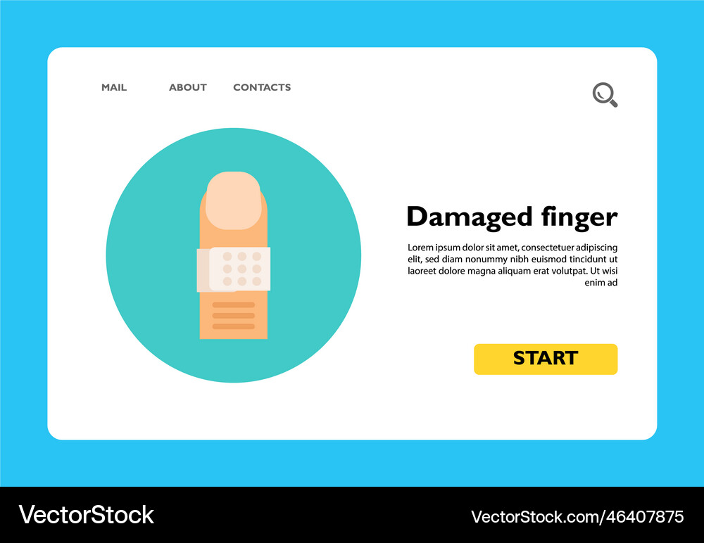 Icon of damaged finger Royalty Free Vector Image