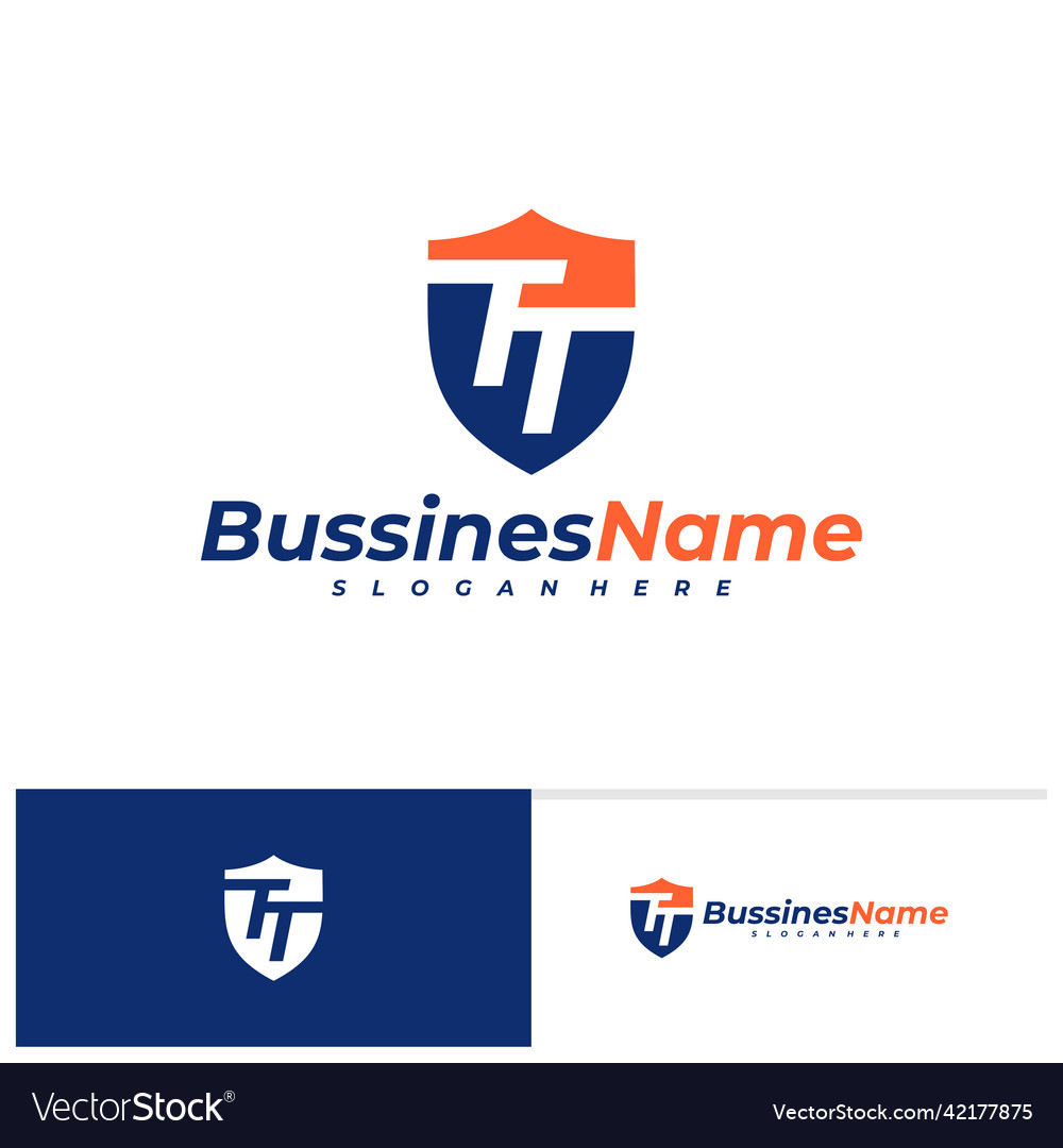 Initial t shield logo design template creative Vector Image