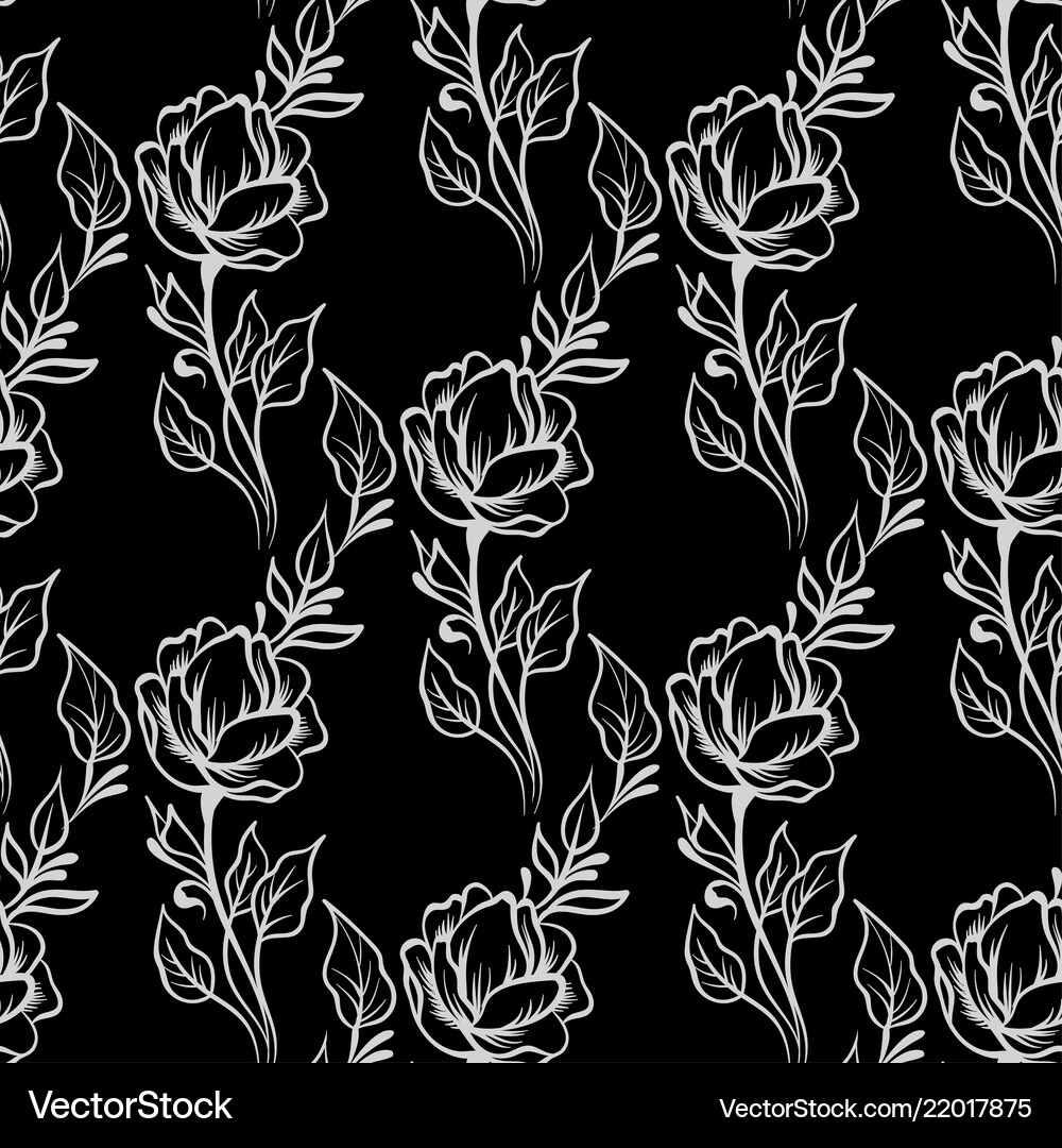 Lace elegant vintage floral pattern with flowers Vector Image