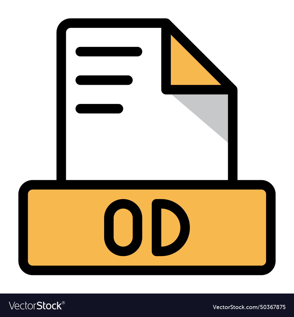 Od file icon colorful style design document Vector Image Od file icon colorful style design document Vector Image