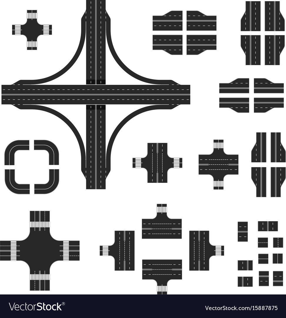 Road map kit construction elements Royalty Free Vector Image