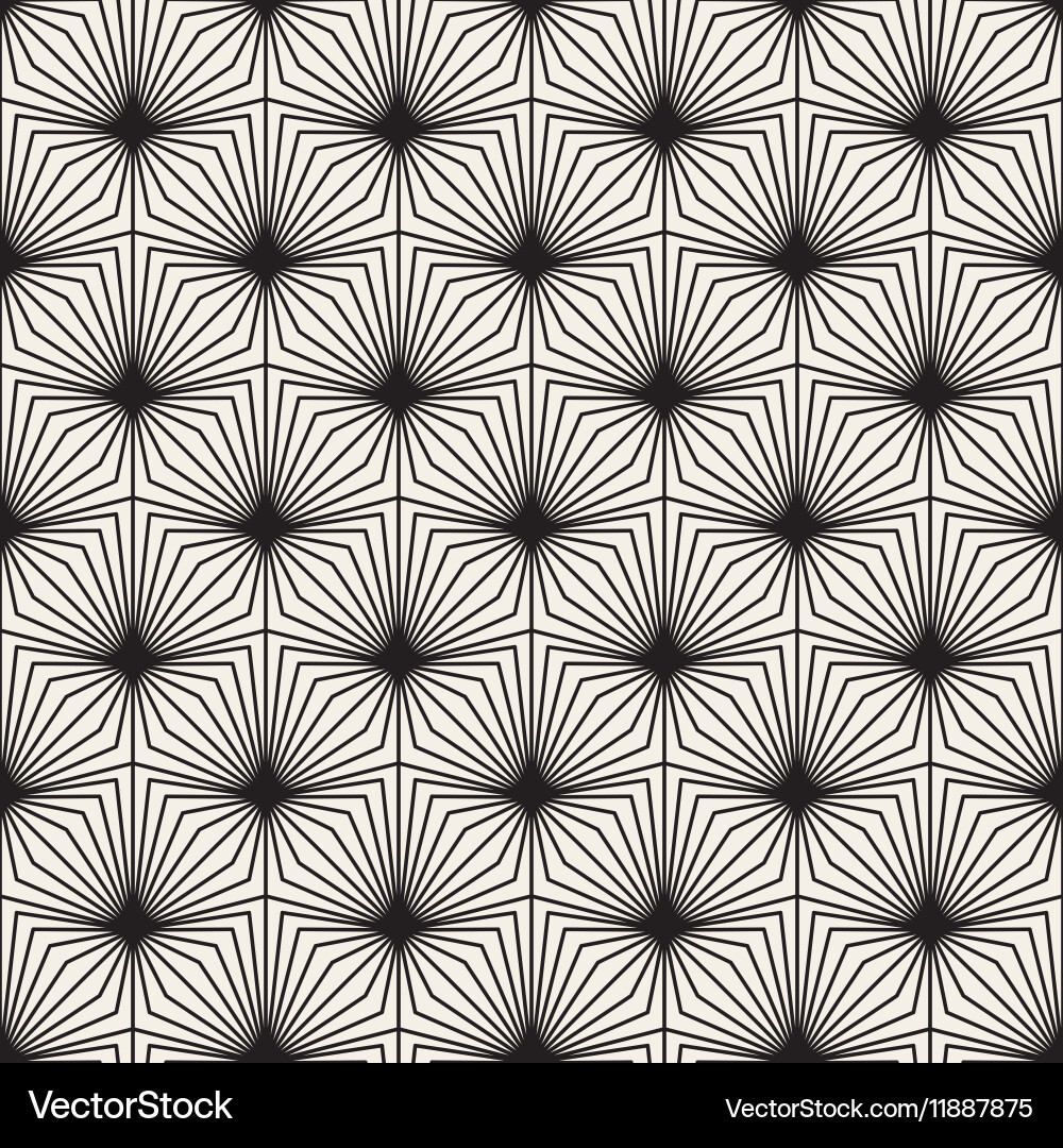 Seamless black and white burst lines Royalty Free Vector