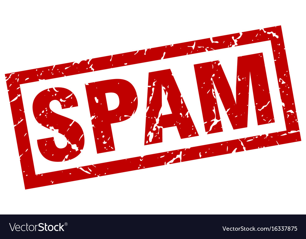Square grunge red spam stamp Royalty Free Vector Image