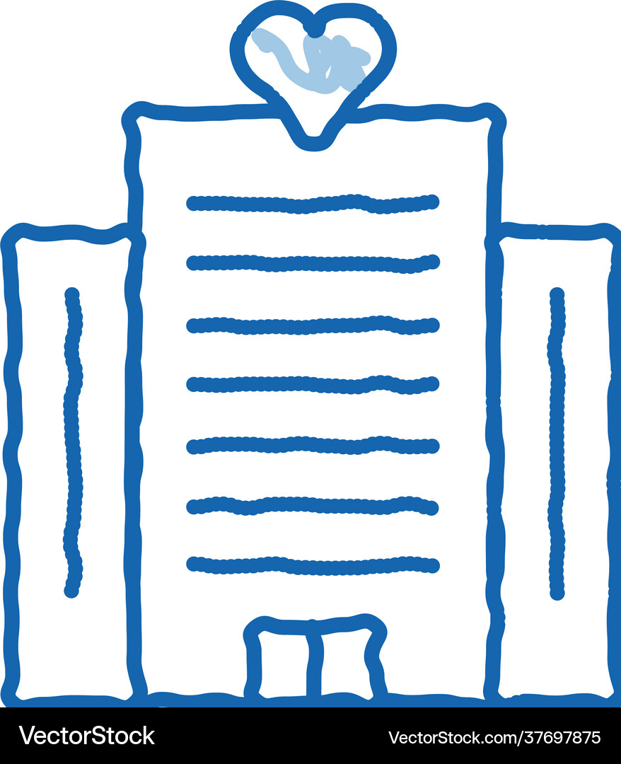 Volunteers support building doodle icon hand drawn