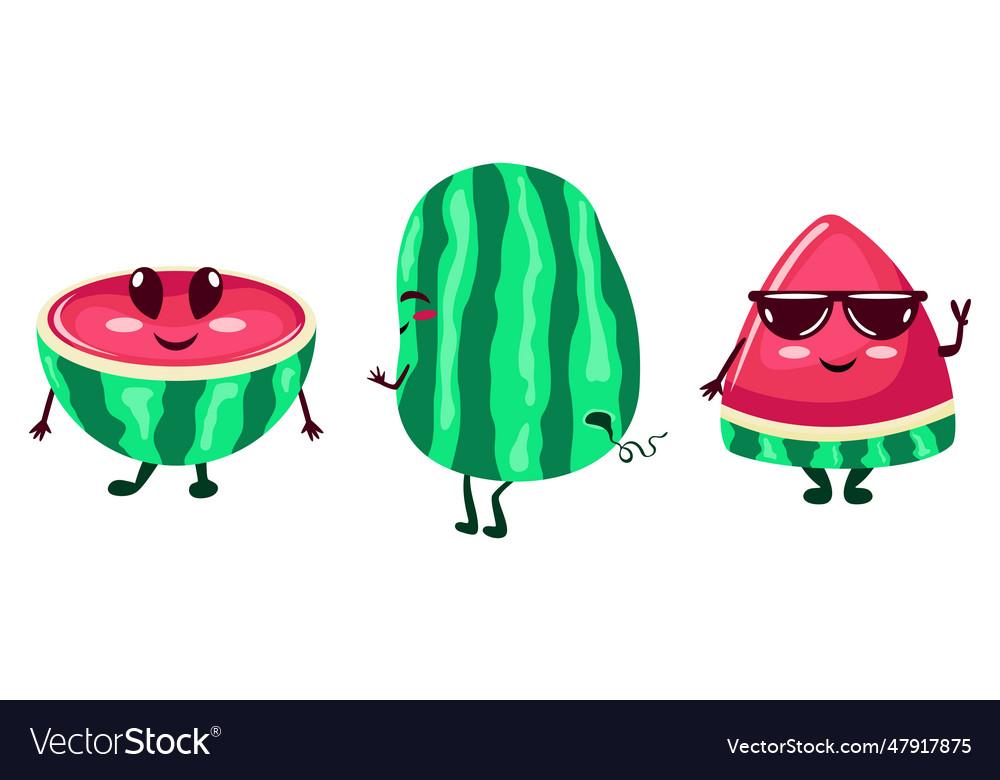 Watermelon characters Royalty Free Vector Image