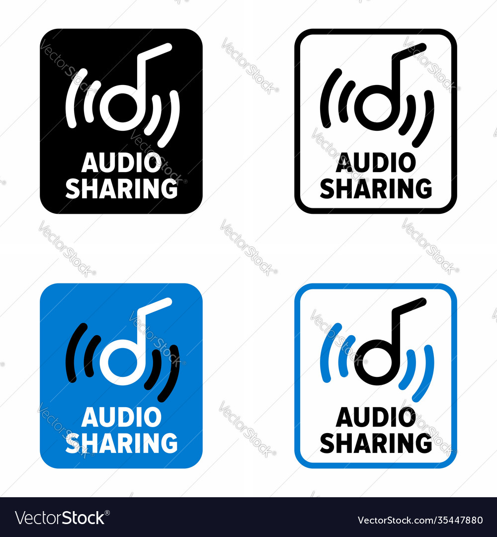 Audio sharing button or wireless feature Vector Image