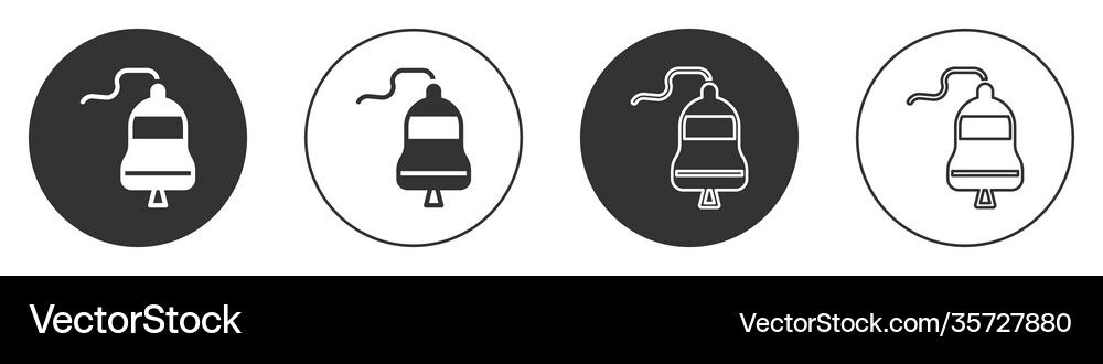 Black ship bell icon isolated on white background Vector Image