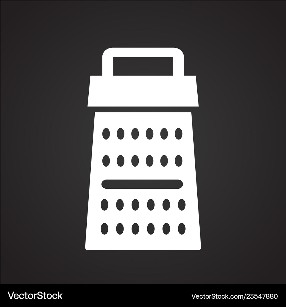 Grater icon on black background for graphic Vector Image