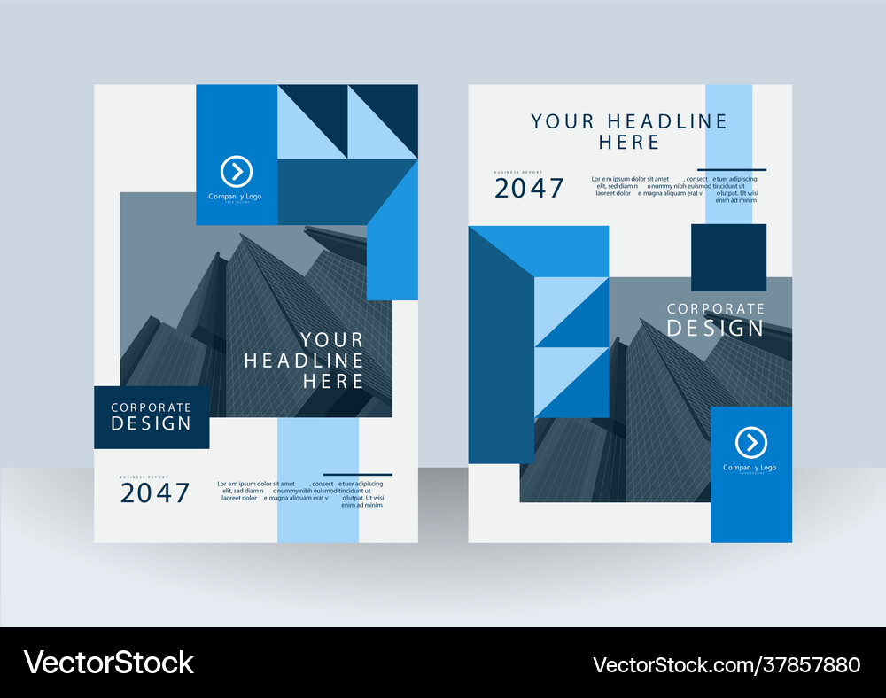 Modern blue cover design template graphic design Vector Image
