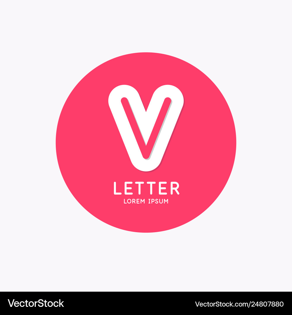 Modern linear logo and sign letter v Royalty Free Vector