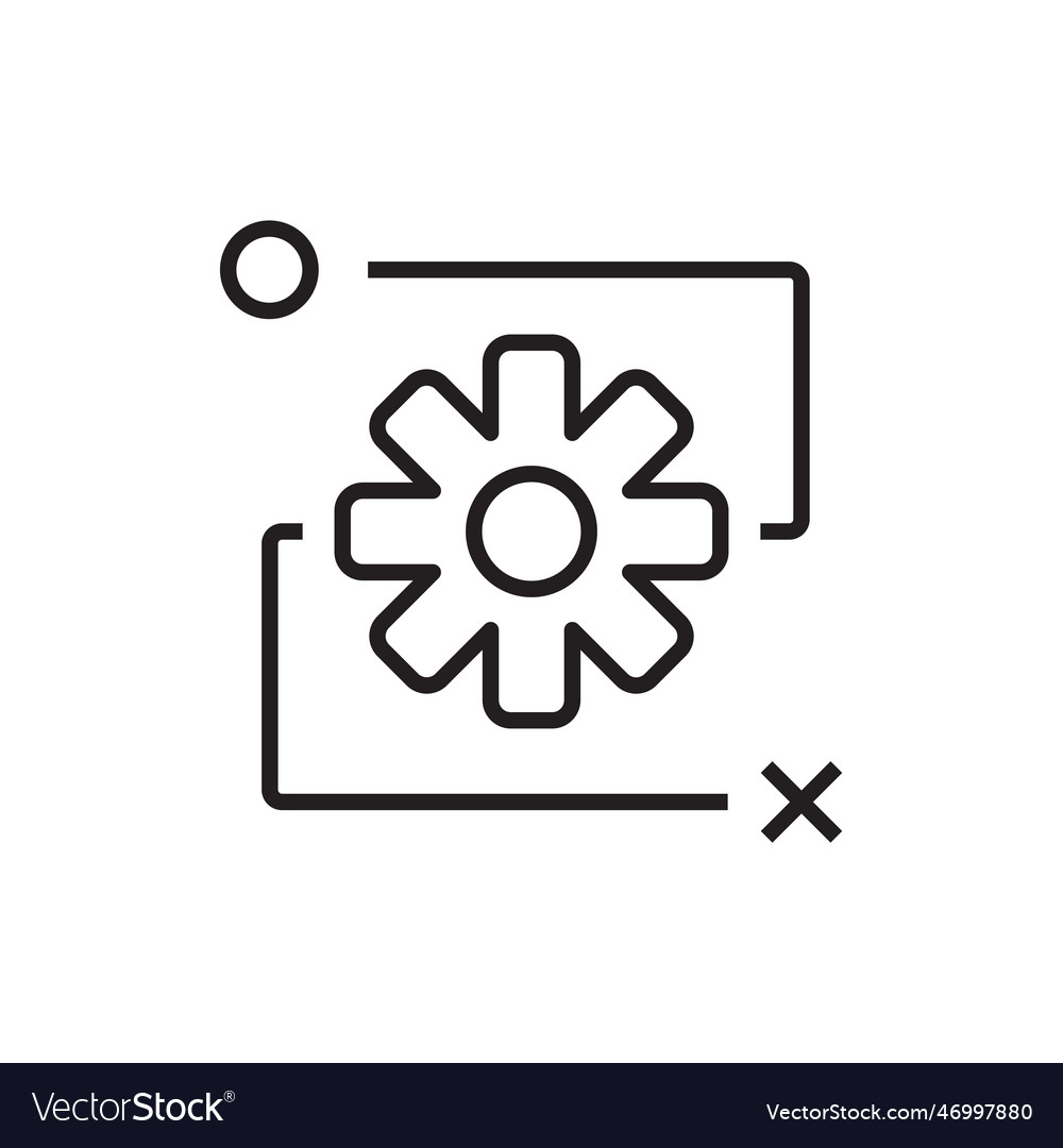 Process business and office icon with black Vector Image
