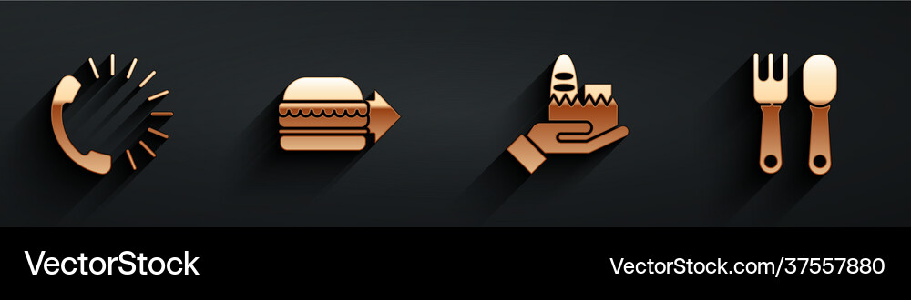 Set food ordering online ordering burger delivery Vector Image