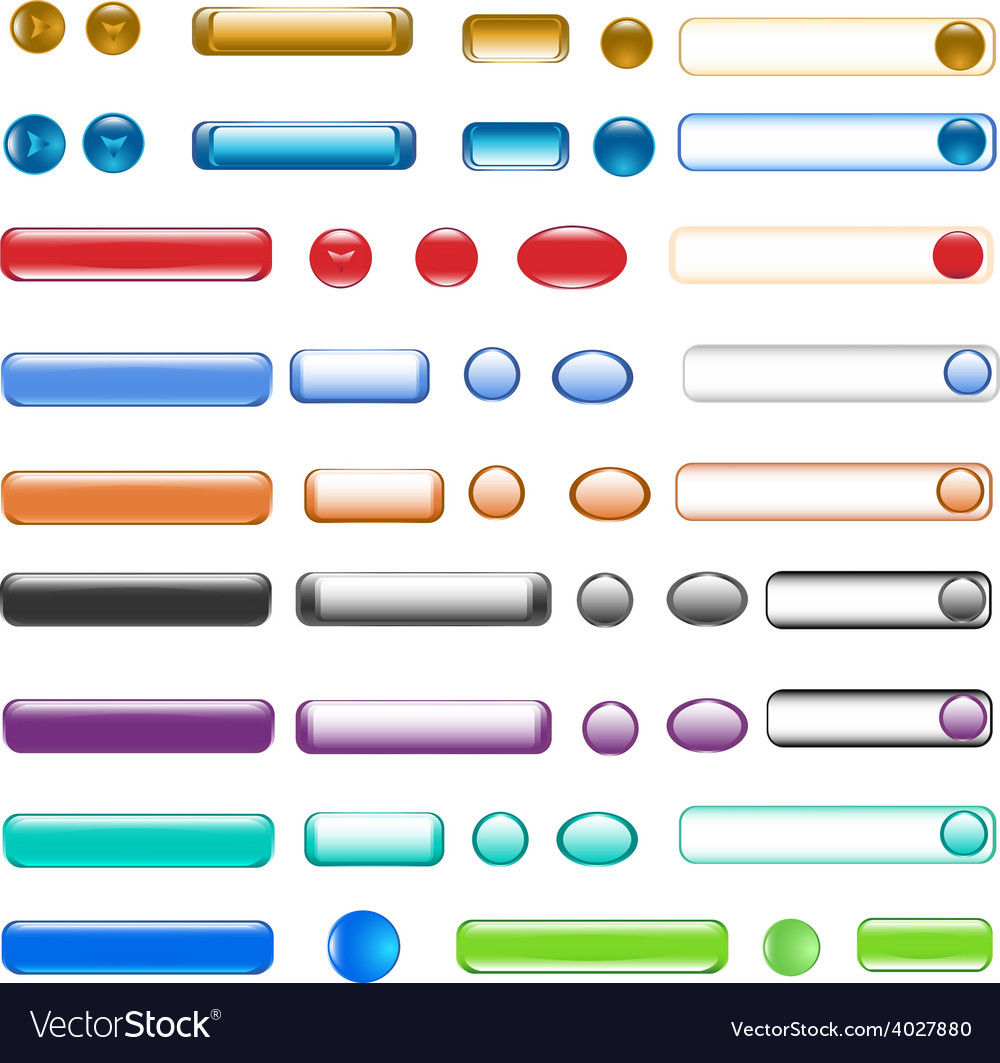 Web Button Set Royalty Free Vector Image - VectorStock