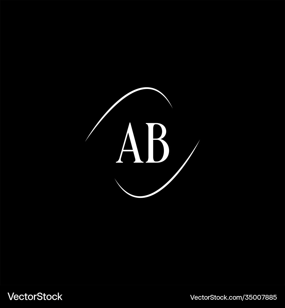 A b letter logo creative design on black color Vector Image