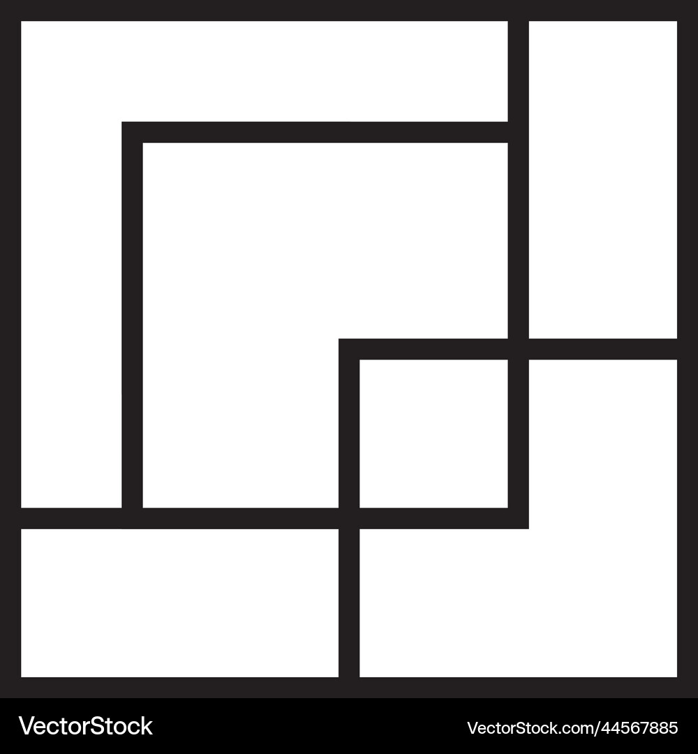 Abstract square logo in trendy and minimal style Vector Image