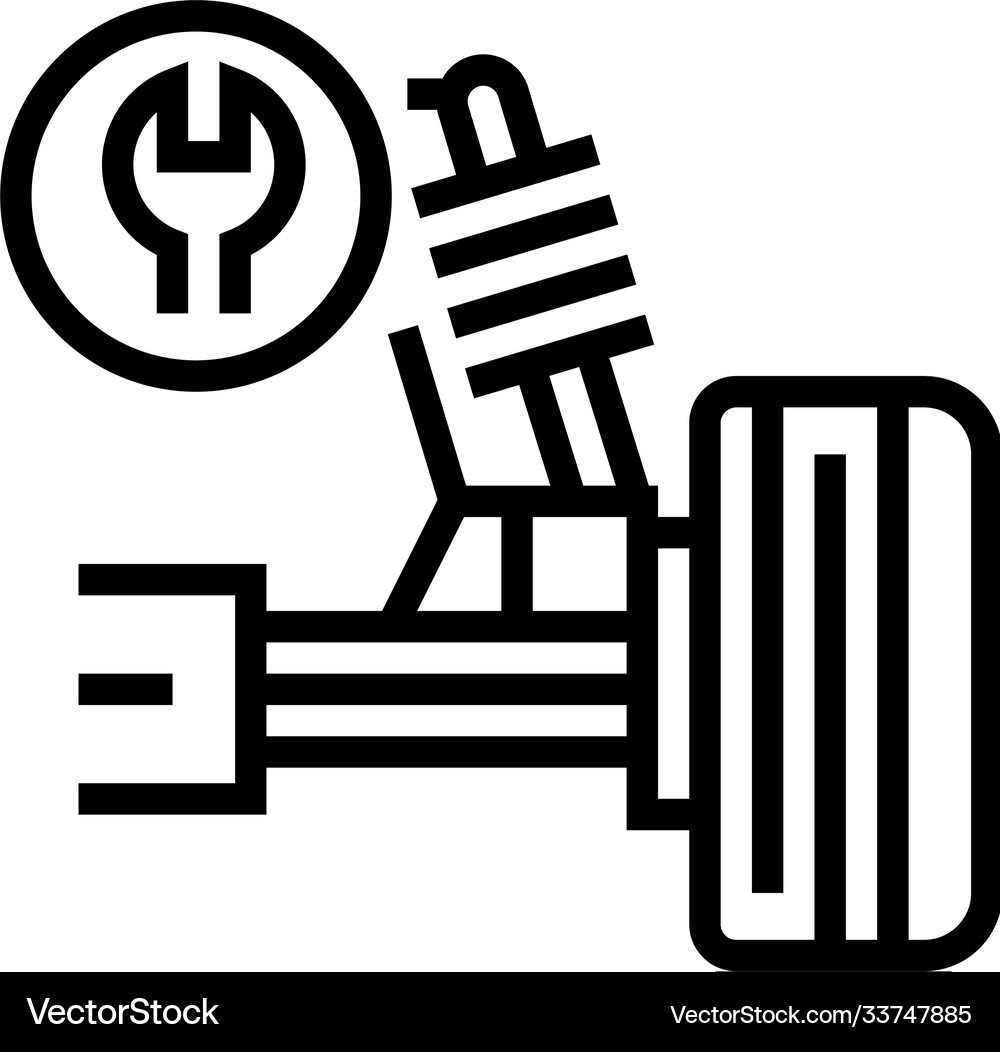 Ball joint repair line icon isolated Royalty Free Vector