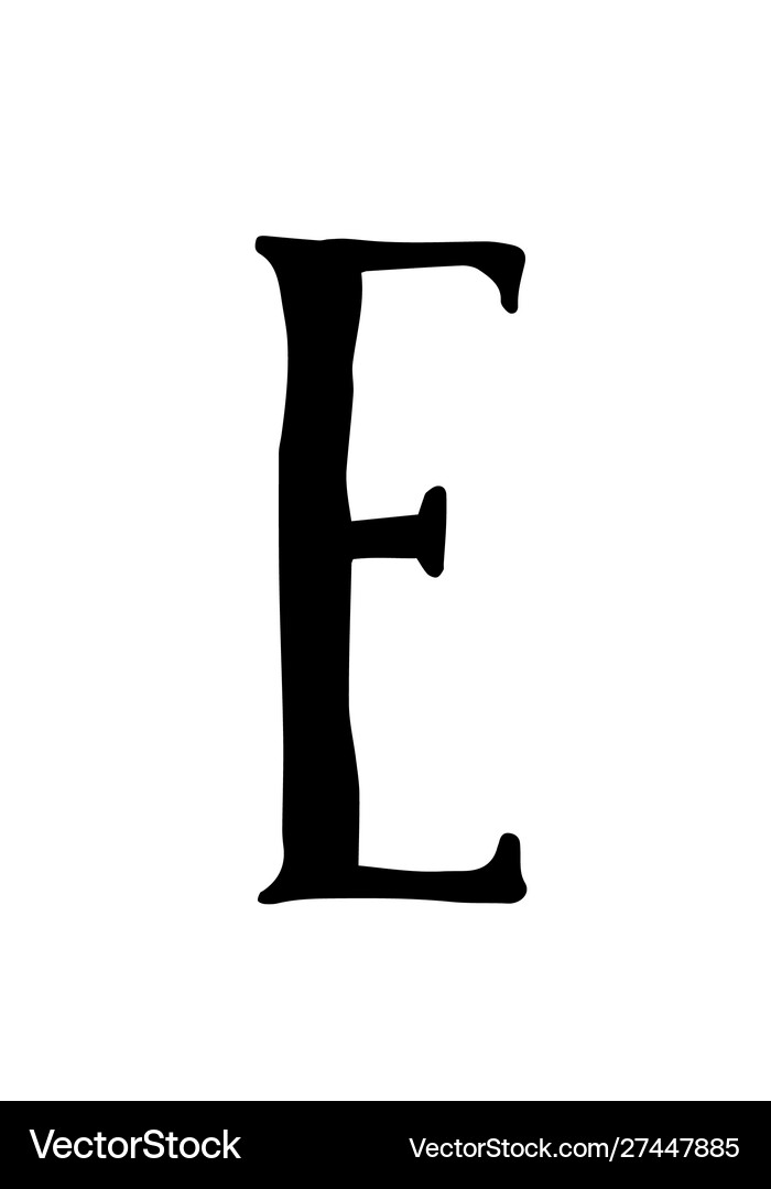 Bumpy elongated font capital letter uneven Vector Image