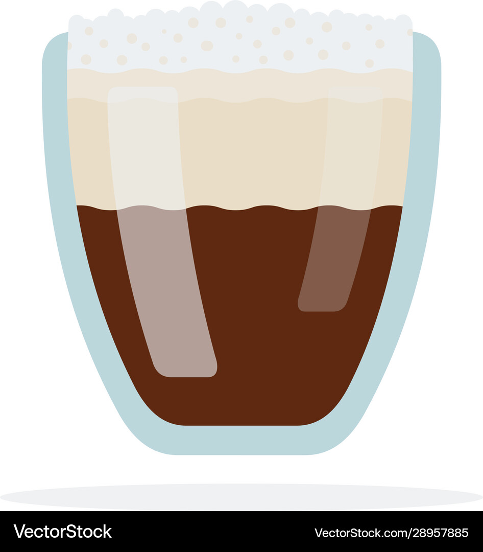 Espresso in a double glass flat isolated Vector Image