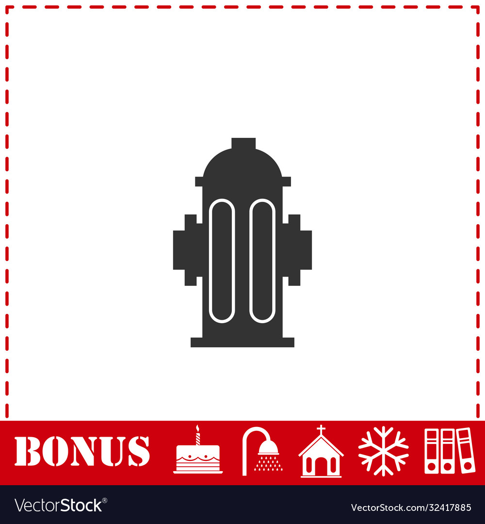 Fire hydrant icon flat Royalty Free Vector Image