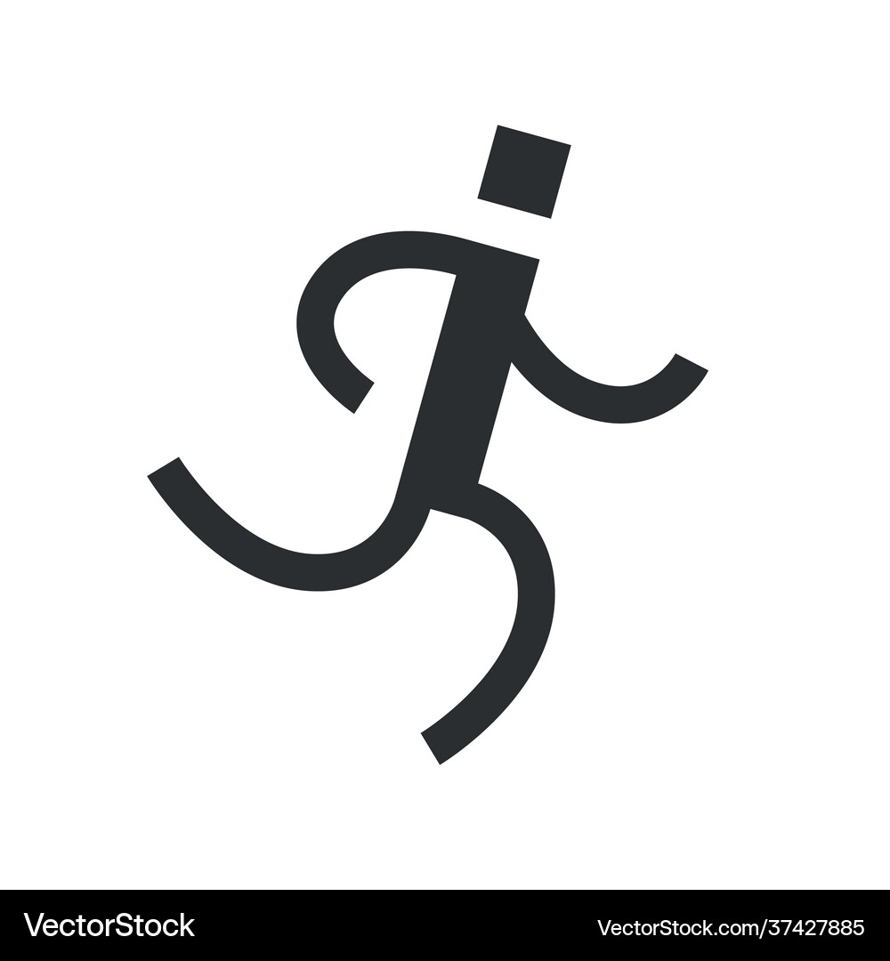 Flat design black icon a running person Royalty Free Vector