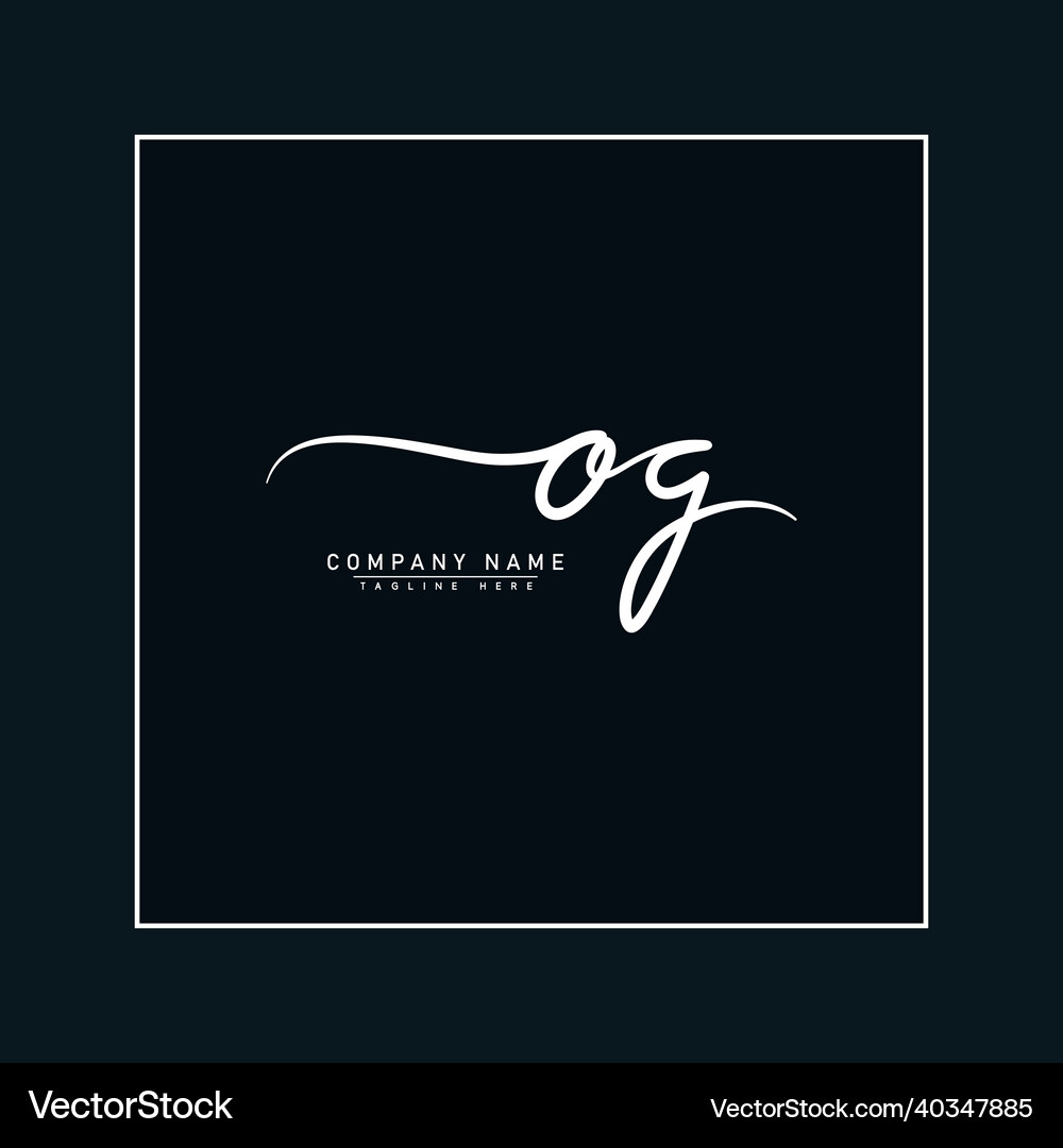 Initial letter og logo - hand drawn signature logo