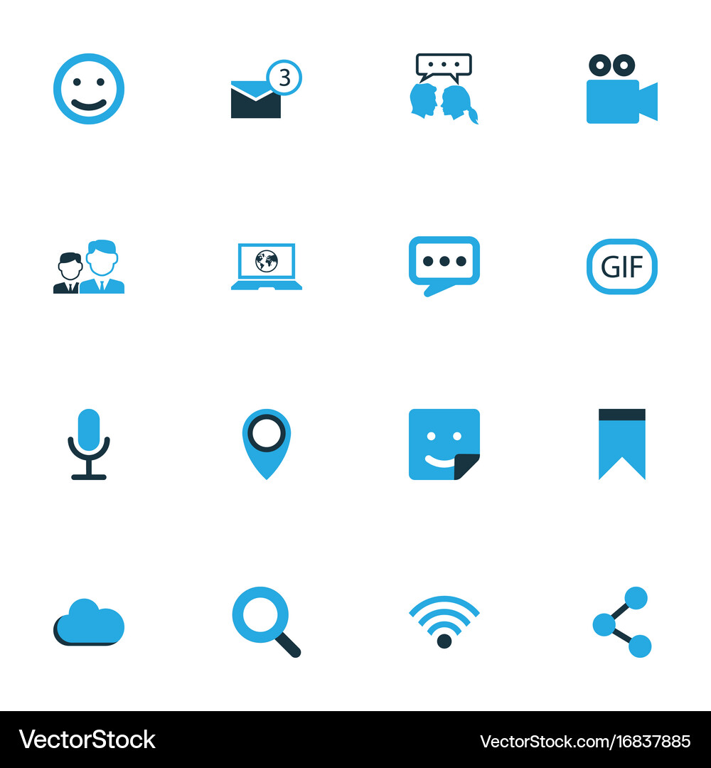 Internet colorful icons set collection Royalty Free Vector