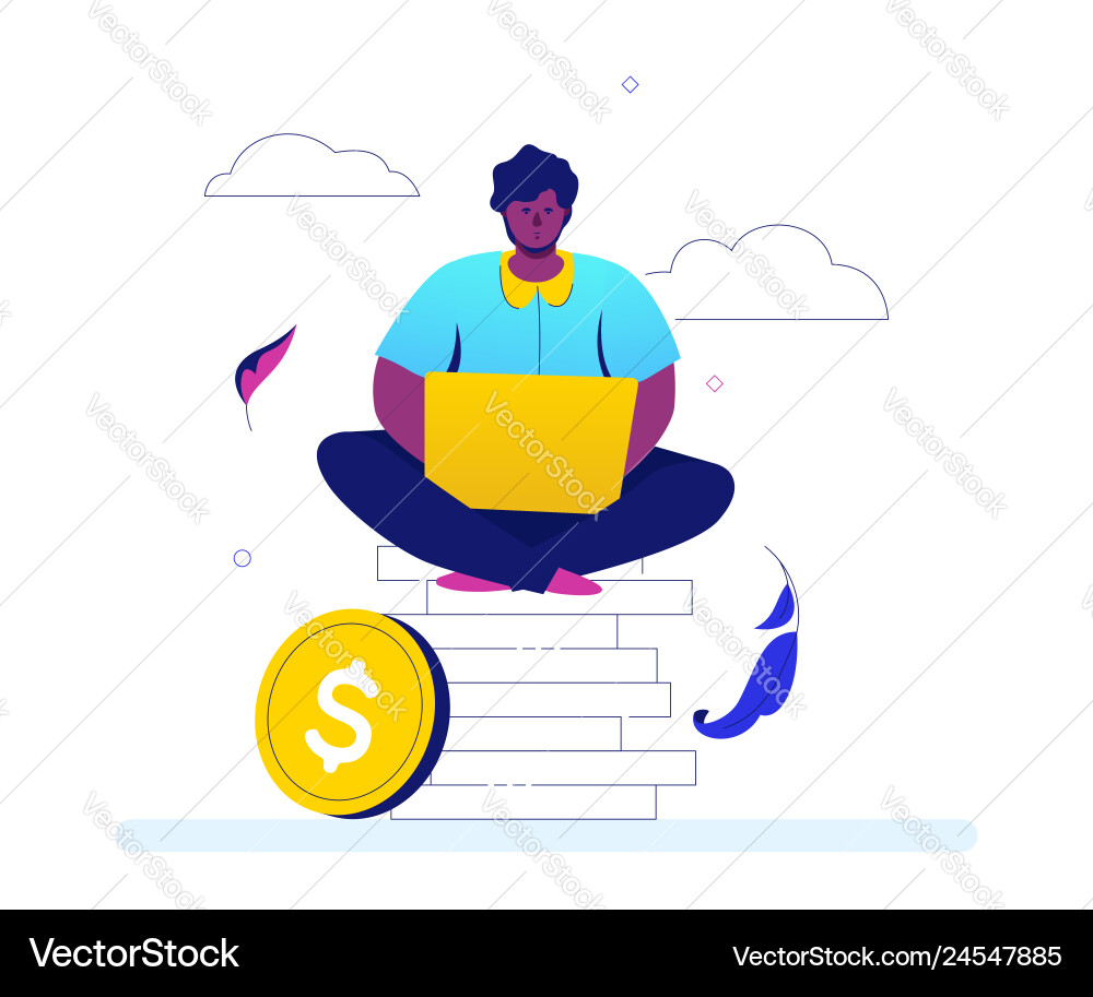 Making money - flat design style colorful Vector Image