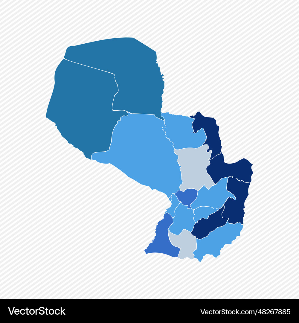 Paraguay detailed map with states Royalty Free Vector Image