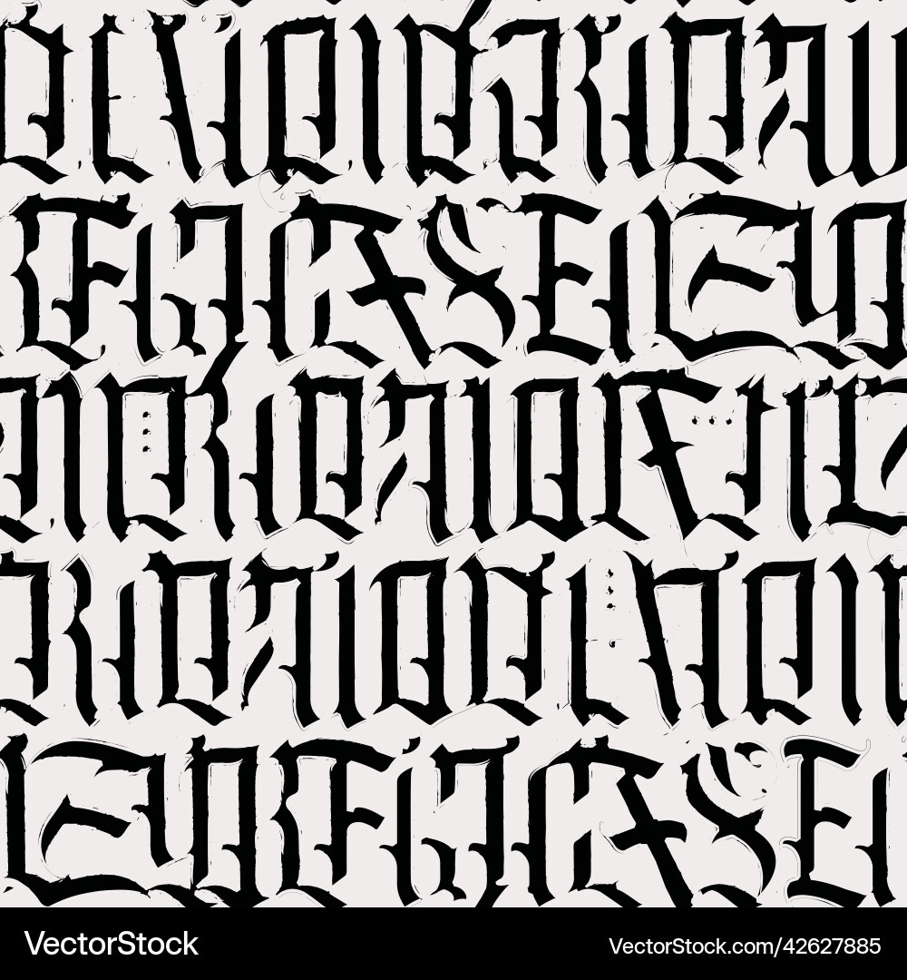 Seamless pattern of capital gothic letters Vector Image