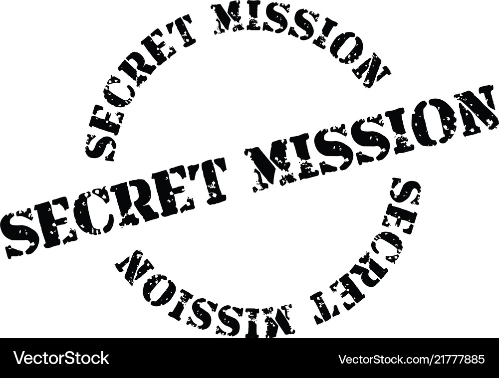 Secret mission stamp on white Royalty Free Vector Image