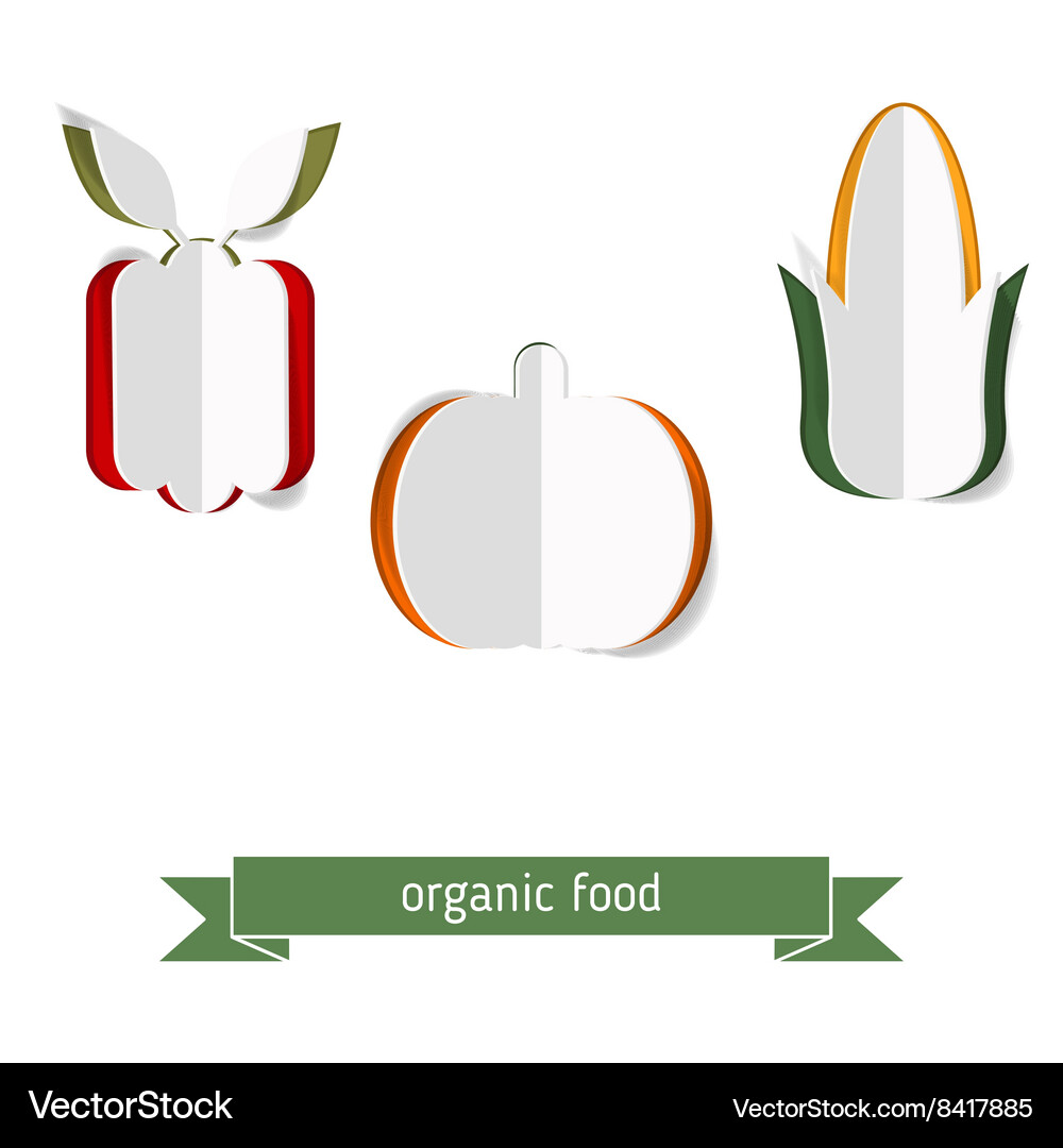 Set of paper vegetables Royalty Free Vector Image