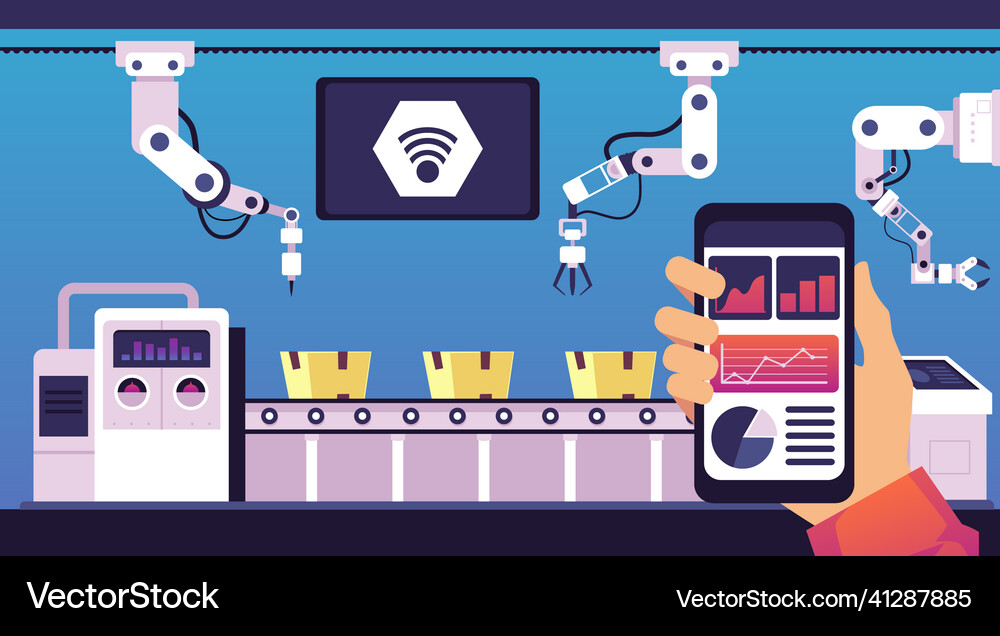 Smart factory robotic conveyor controlled remotely
