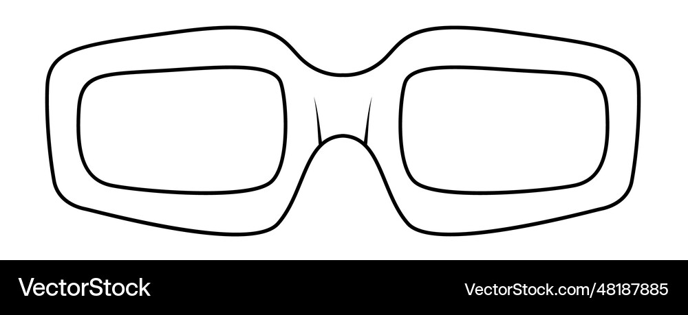 Sporty rectangle frame glasses fashion accessory Vector Image