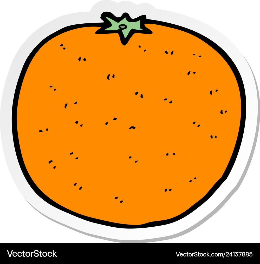 Sticker a cartoon orange Royalty Free Vector Image