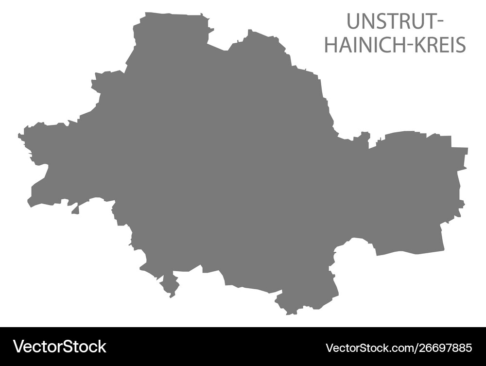 Unstrut-hainich-kreis grey county map Royalty Free Vector