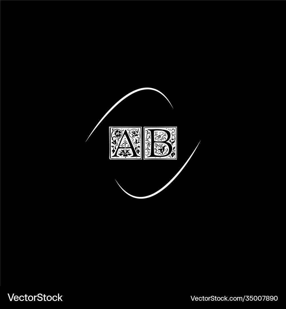 A b letter logo creative design on black color Vector Image