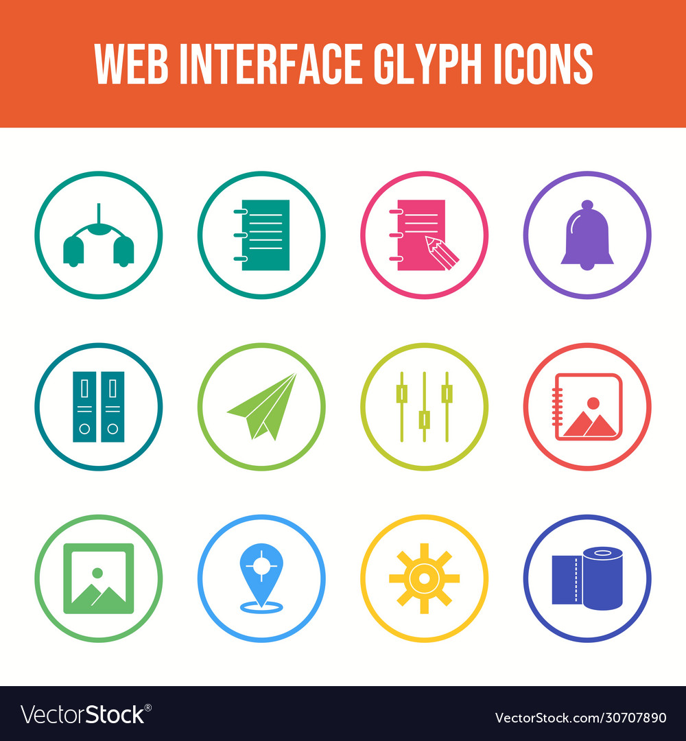 Beautiful web interface icon set Royalty Free Vector Image