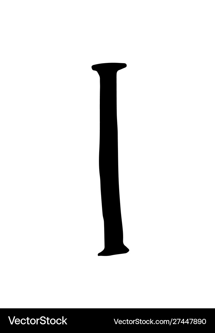 Bumpy elongated font capital letter uneven Vector Image