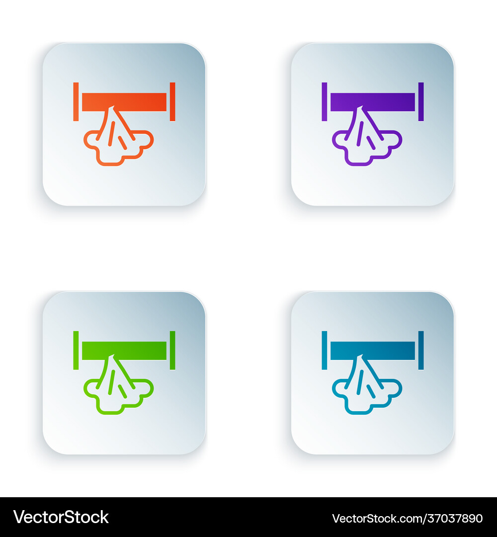 Color broken metal pipe with leaking water icon Vector Image