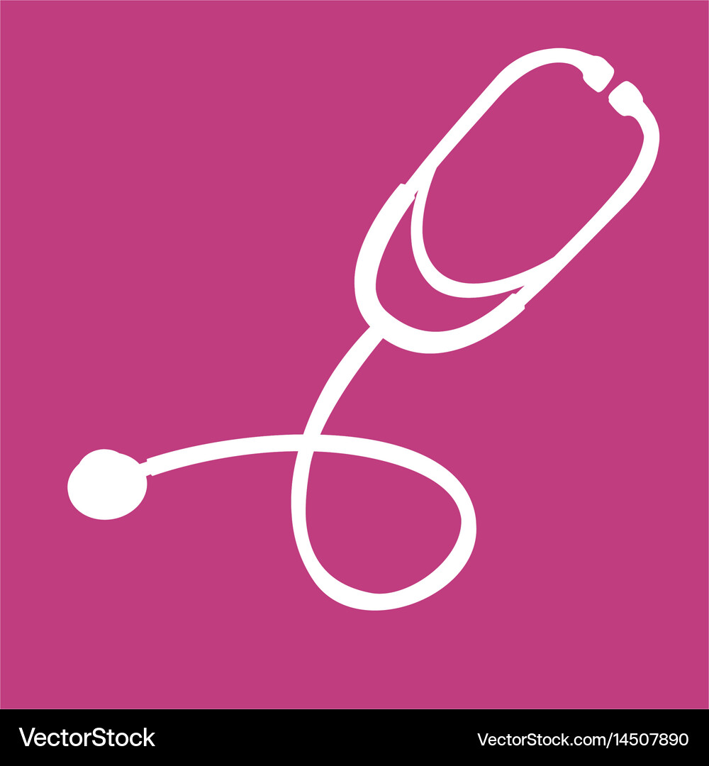 Color square frame with stethoscope medical Vector Image