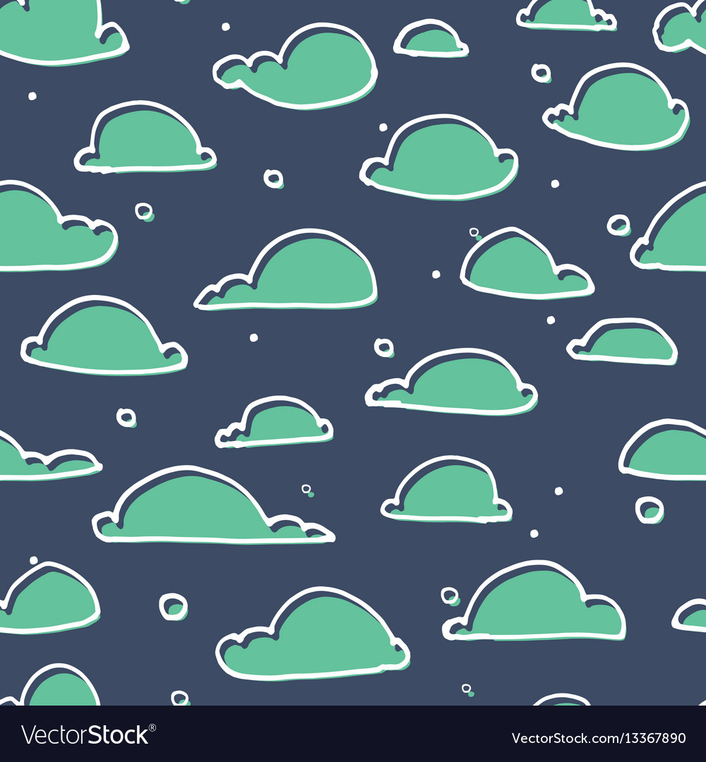 Cute clouds seamless pattern Royalty Free Vector Image