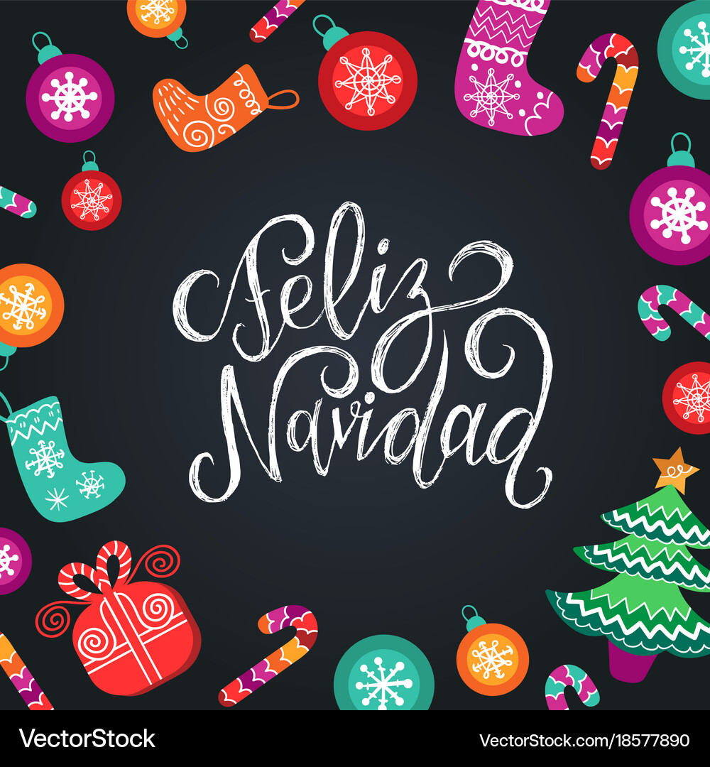 Feliz navidad translated merry christmas Vector Image