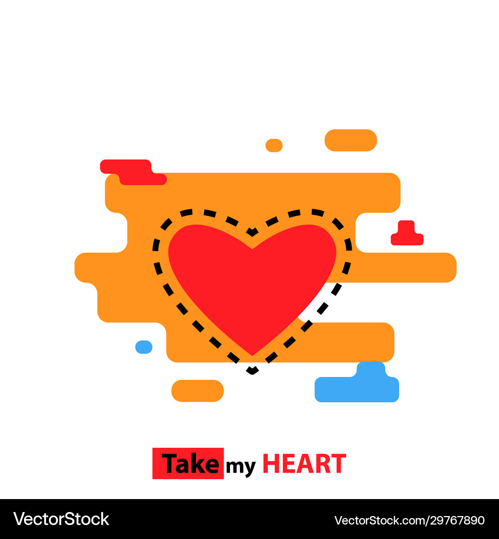 Heart icon trendy modern concept relationship Vector Image