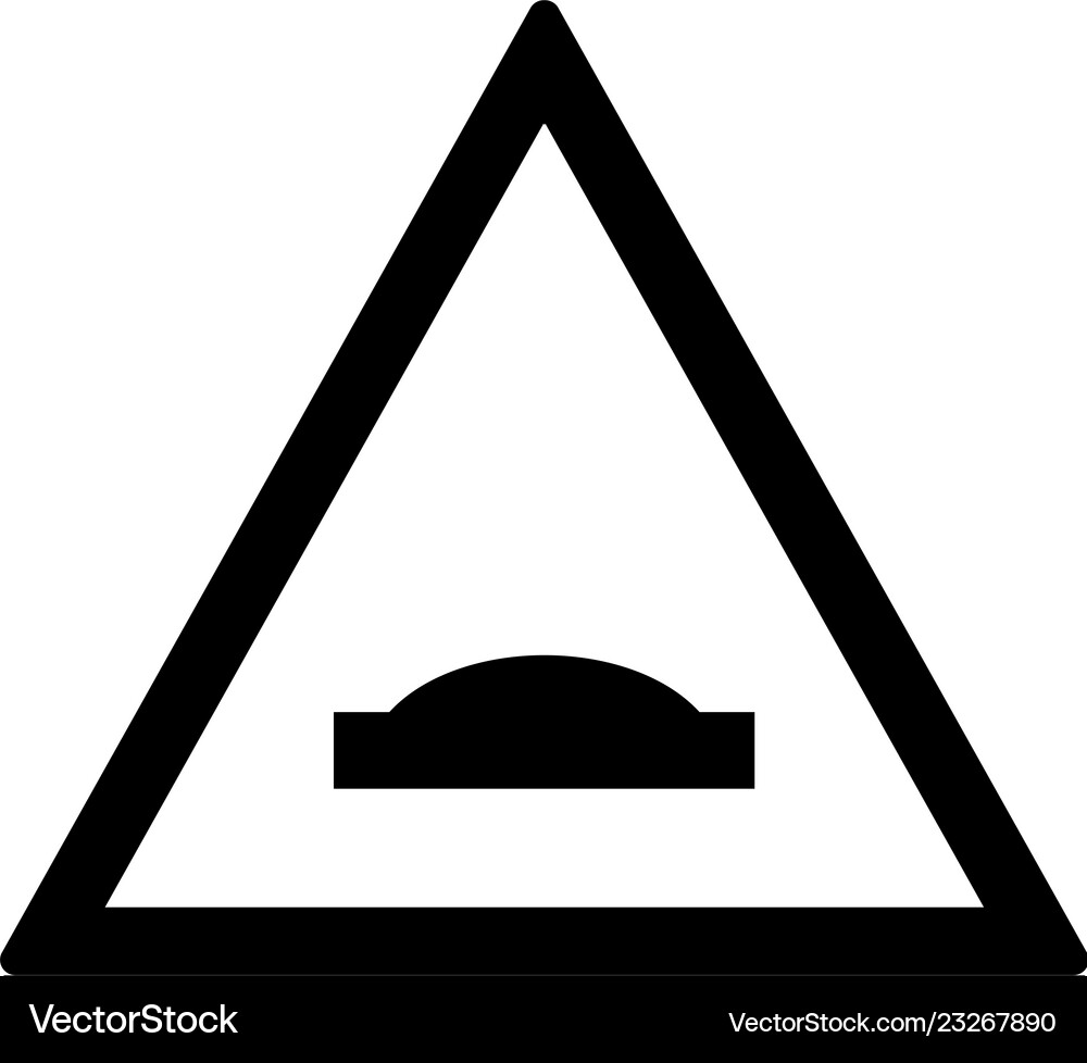 Hump bridge road sign icon Royalty Free Vector Image