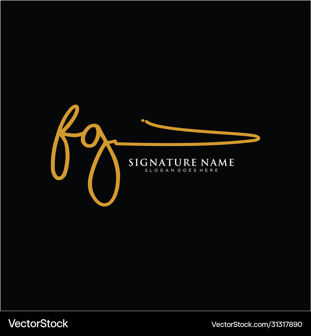 Letter fg signature logo template Royalty Free Vector Image